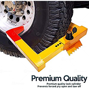 Zone Tech 2-Pack Security Wheel Chock Lock- Trailer Clamp Boot Tire Claw - Premium Quality Heavy Duty Stabilizer Anti- Theft -Protective for Parking Car, Trailer, Truck and SUV