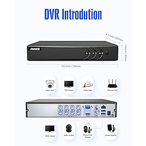 ANNKE 3K Lite 8CH 5-in-1 Security DVR Recorder with 1TB Hard Drive, H.265+ Hybrid Surveillance DVR, Supports 8CH Analog and 2 IP Cameras for 24/7 Home CCTV, AI Motion Detection (Cameras Not Included)