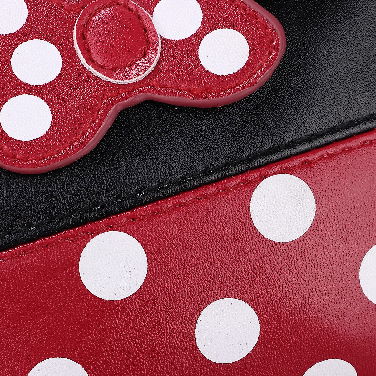 yiwoo Cartoon Leather Travel Makeup Handbag, Cute Portable Cosmetic Bag Toiletry Pouch for Women Teen Girls Kids(Black)