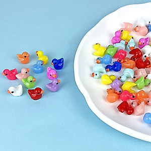 HAVAGDTM 120 PCS Mini Ducks Miniature Duck Figures for Ornament Miniature Garden Aquarium Mini Ducks DIY Handmade School Project Party Favor