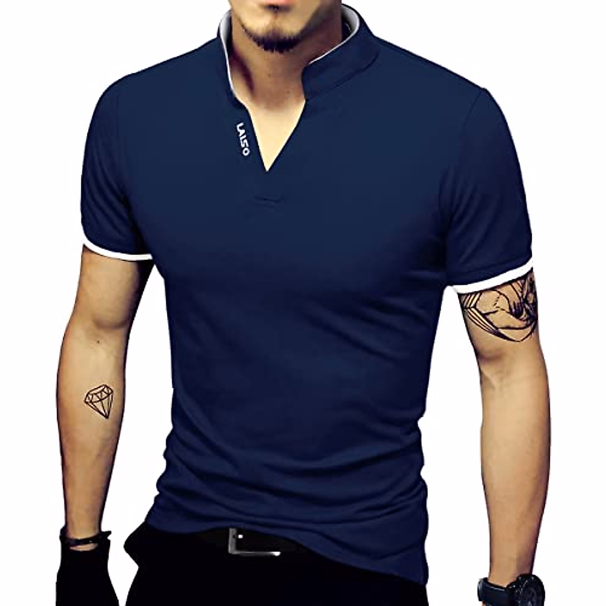 LOGEEYAR Mens Fashion Polo Shirt Short/Long-Sleeve Slim Fit Henley T-Shirts Pique Cotton Clothes