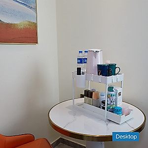 Nanzaold Under Sink Organizers and Storage, Cabinet Organizer Shelf for Bathroom,Kitchen Organization and Storage (White)