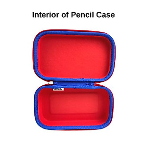 Innovative Designs Super Mario Pencil Case Set with Stickers and Gel Pens for Kids, Molded with Zip Closure, Red