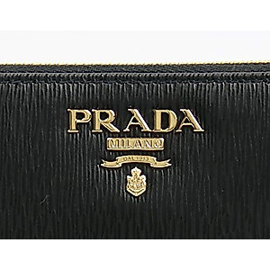 Prada Women's Black Leather Long Wallet 1ml506 Vitello Move Nero Zip Around