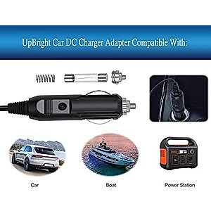 UpBright Car DC Adapter Compatible with BLUETTI EB3A EB90 EB70 Power Station Solar Generator 268Wh LiFePO4 Battery Pack 12V-28VDC-8.5A 600W 7.9mm x 5.5mm Connection Power Supply Cord Battery Charger