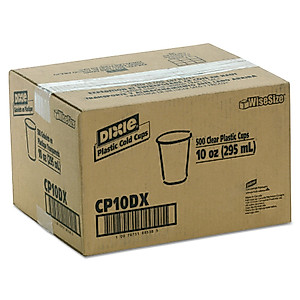 Dixie Crystal Clear Plastic Cups, 10 oz - 25 cups (Pack of 20)
