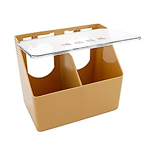 DQITJ 2 Pcs Pigeon Plastic Feeder, Dove Bird Food Feeding Hanging Box for Poultry Pigeon Parrot Budgie Parakeet Cage (Two Holes)