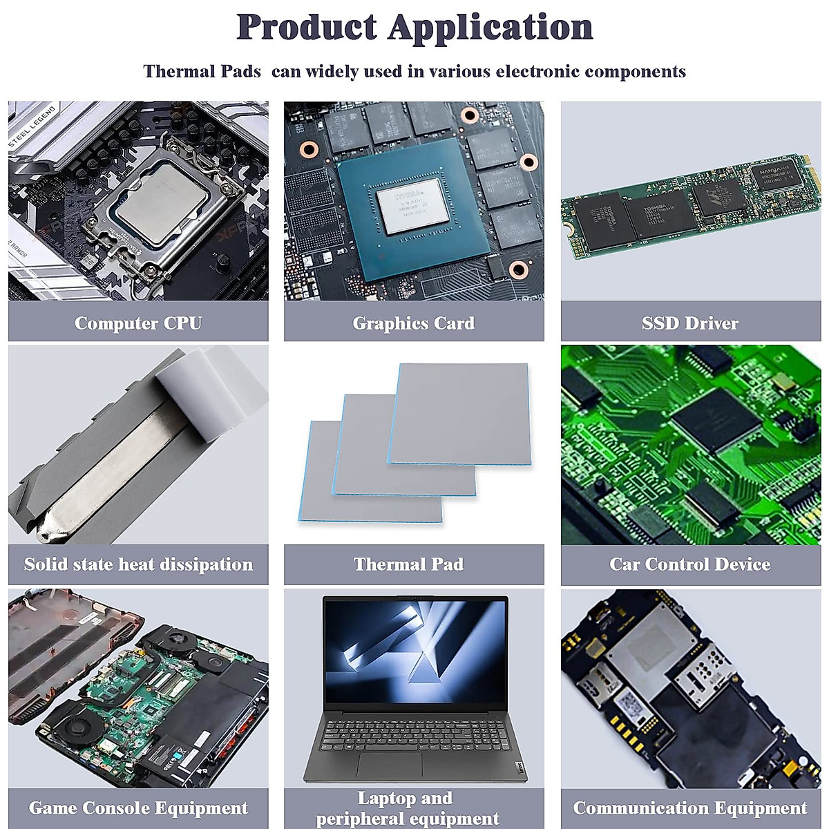 Thermalright Thermal Pad 12.8 W/mK Silicone Thermal Pads Non Conductive Heat Dissipation Silicone Pad for PC Laptop Heatsink/GPU/CPU/LED Graphics Card Silicone Grease Pad Multi-Size(120x120x2.0mm)