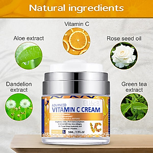 ELBBUB Vitamin C Moisturiser Cream for All Skin Types - for Age Spots and Uneven Skin Tone with 20% Vitamin C - Boost Skin Collagen,Hydrate & Plump Skin, Anti Aging & Wrinkle Facial Cream