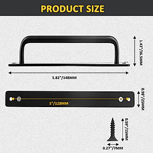 Cionyce 2 Pack Barn Door Pulls 5 inch Garage Handles Long Base Handle Pull for Shed, Gate with Mounting Screws(128mm,2 Pack)