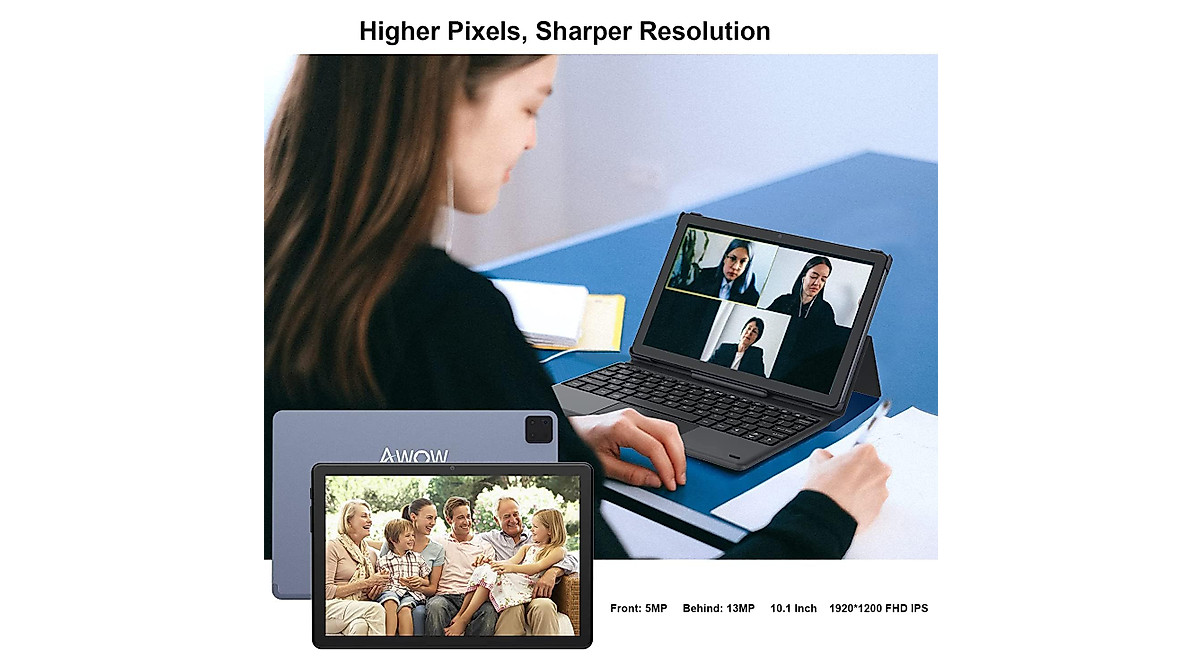 AWOW 2 in 1 Tablet, 10 inch Windows 11 Tablet, Octa-Core Processor 64GB ...