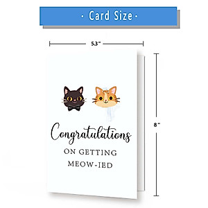 Asmallgf Cute Wedding Card for Cat Lover, Cat Newly Wed Gifts for Couples, Just Married Congratulations Gifts