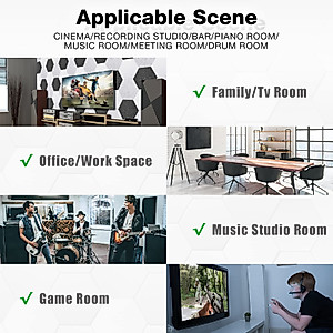 Drydiet 18 Pieces Hexagon Acoustic Panels Felt Sound Proofing Padding Beveled Edge Flame Retardant, 14 x 12 x 0.4 Inch High Density Dampening Panel for Studio Home Office, Light Grey, White, Dark Grey