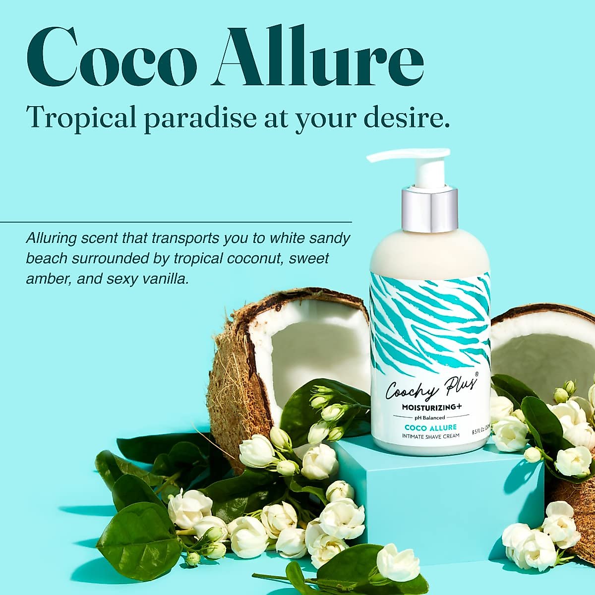 Coochy Plus Intimate Shaving Cream COCO ALLURE For Pubic, Bikini Line, Armpit and more - Rash-Free With Patent-Pending MOISTURIZING+ Formula (2-Pack)
