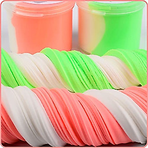 6 Pack Fruit Butter Slime,Peachybbies Watermelon Avocado Pineapple Slime Charms,Birthday Gift Slime Party Favors for Girls Boys