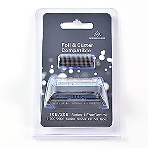 Shaver Foil and Cutter Fits Braun Cruzer 10B 20B Replacement 1000 Series Cruzer 1 2 3 4 Z20 Z30 Z40 Z50 Z60 2615 2675 2775 2776 2778 2838 Blue