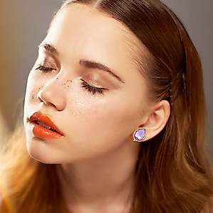 12 Pairs Clip on Earrings for Women Vibrant Color Birthstone Fake Earrings Glittering Clip-on Earrings Set for Women