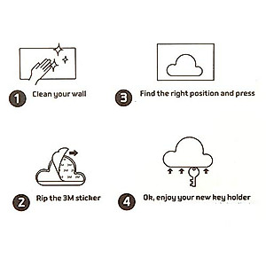 HAPTIME Cloud Key Holder, Magnetic Key Holder for Wall, Cute Decorative Way to Hold Your Keys, Easy to Install, Great for Entryway, Foyer, Garage Door, Fefrigerator etc.(White)