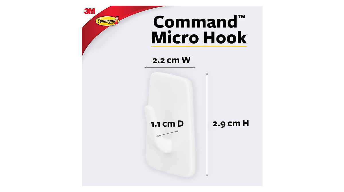 Command 17066 Micro White Hooks – Damage-Free Small Item Hanging