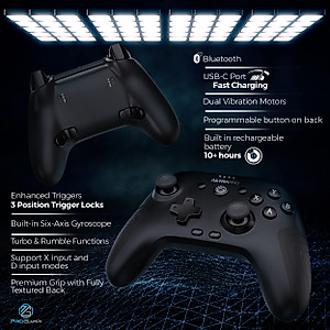 ProGAMR Bluetooth Controller for Gaming - Rechargeable with Detachable Phone Clip, Compatible with Windows, Android, PC