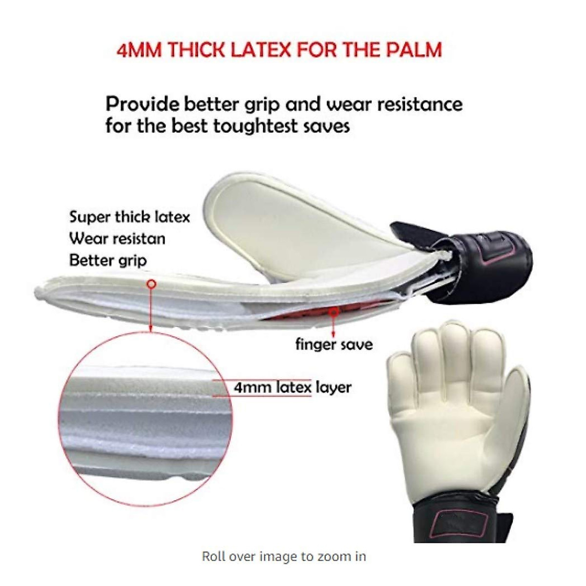 Amytrade Youth Adult Negative Cut Goalie Goalkeeper Gloves,Strong Grip for The Toughest Saves, with Finger Spines to Give Splendid Protection to Prevent Injuries (Orange, 7)