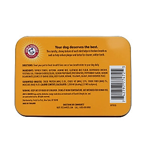 Arm & Hammer for Pets Tartar Control Dental Mints for Dogs Dog Dental Mints Reduce Plaque & Tartar Buildup for All Dogs Beef Flavor (Pack of 2)