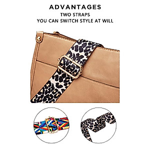 AUYOCO Vegan Leather Crossbody Bags for Women, Crossbody Purse with 2 Guitar Straps Zipped Pockets Handbag Shoulder Bag