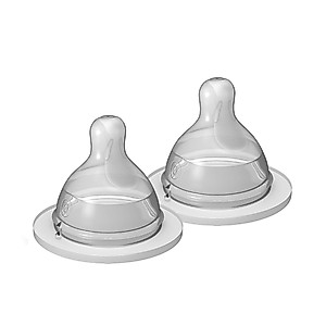MAM Bottle Nipples Medium Flow Nipple Level 2, for 2+ Months, SkinSoft Silicone Nipples for Baby Bottles, Fits All MAM Bottles, 2 Pack