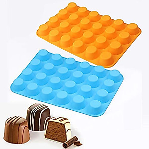 Cozihom Silicone Muffin Pan, Cupcake Pan, 24 Cups, Food Grade Egg Muffin Baking Silicone Molds, Non-stick, 3 Pcs