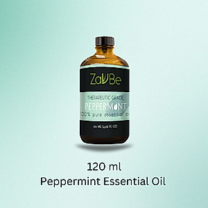 ZAVBE Peppermint Essential Oil | 100% Pure, Undiluted, Natural Aromatherapy, Therapeutic Grade 120 mL (4 oz)