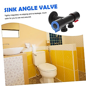 BUTIFULSIC Toilet Control Valve Angle Valve Stainless Toilet Shut off Valve Angle Stop Valve Straight Stop Valve Toilet Bowl Sitz Bath for Toilet Seat Bidet Black 304 Stainless Steel