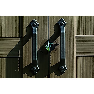 Keter Factor 8x6 Large Resin Outdoor Shed for Patio Furniture, Lawn Mower, and Bike Storage, Taupe/Brown