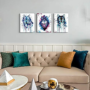 Canvas Wall Art for Living Room Bedroom family bathroom Wall decor, modern Abstract paintings animal Wolf wall Pictures 3 piece Wall Prints Artworks office Decoration, fashion Home wall Decorations