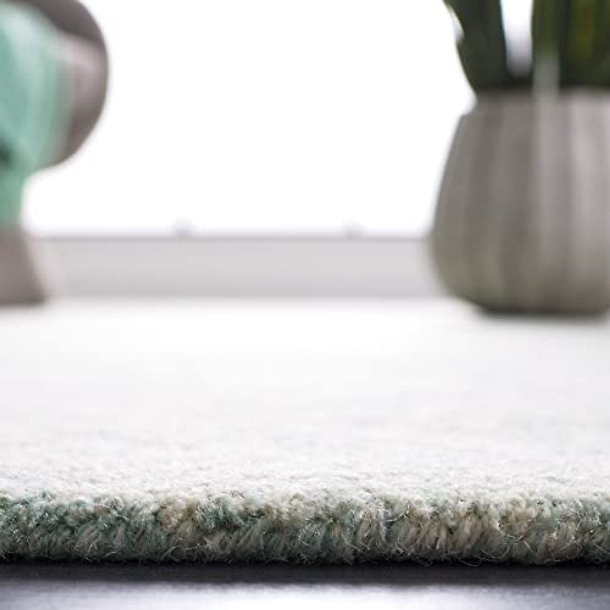 Safavieh Abstract Collection 3' x 5' Grey/Turquoise ABT428F Handmade Wool Area Rug