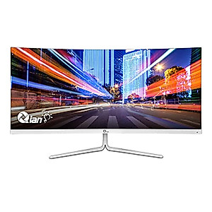 Qian 30" Ultra Wide FHD 1080P Curved Computer Monitor,100 Hz VA Panel Office Monitor, 21:9 Aspect Ratio,178°Viewing Angle,16.7M Display Colors,Framless AMD Freesync GSync,Tilt Adjustable