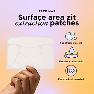 ZitSticka Hydrocolloid Surface Area Pimple Patches for Face - 2 Pack FACE MAP for Large Zit T-Zone Coverage - Absorbs Oil, Unclogs Pores, & Targets Clusters - Zit Patch and Sticker
