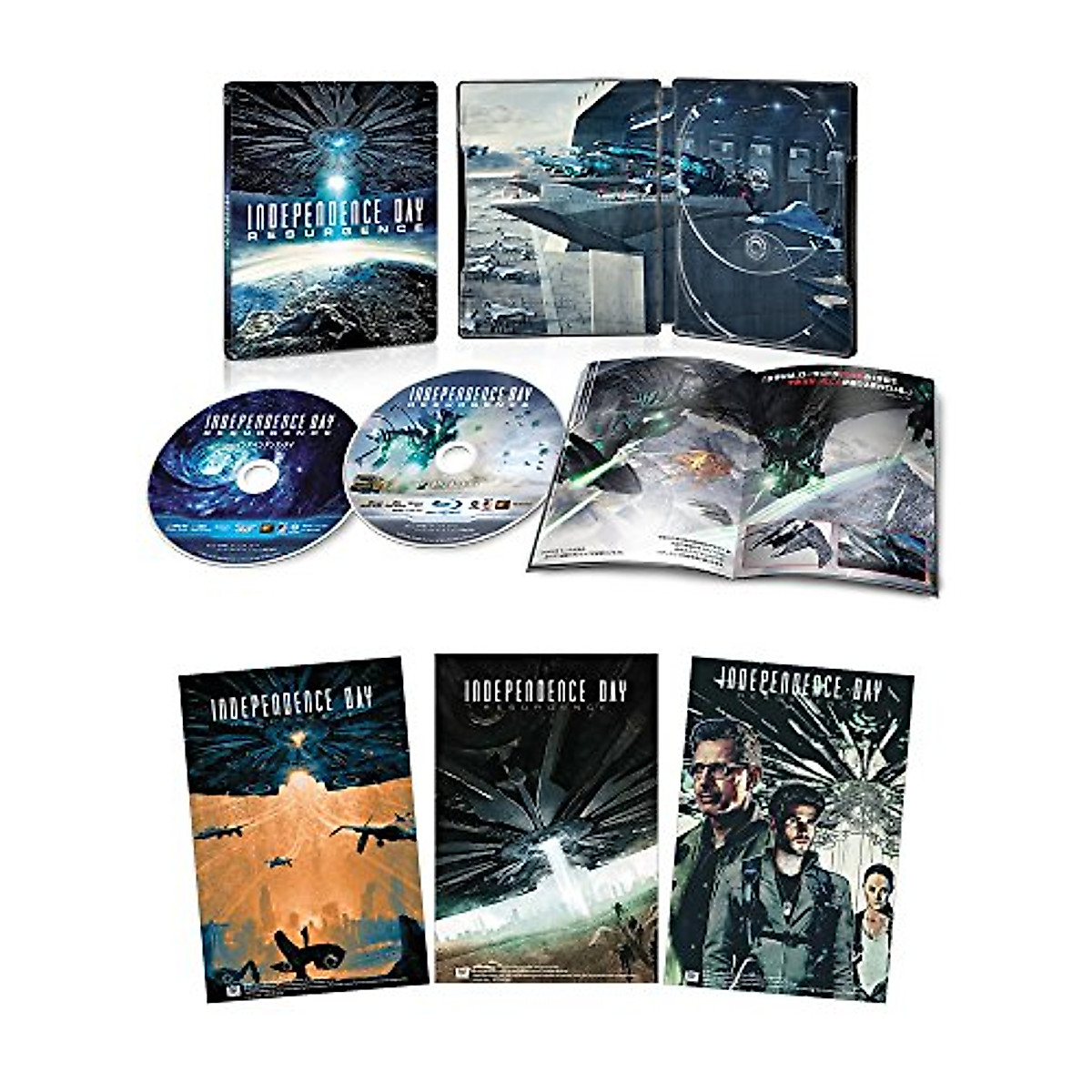 Independence Day: Resurgence 3D & 2D Blu-ray Set (Amazon.co.jp Exclusive) (Steel Book Case with Original Poster Card Set), Blu-ray