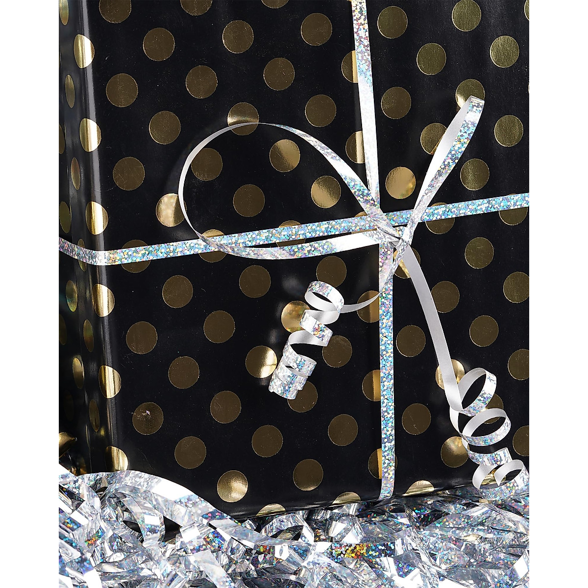 PartyWoo Silver Ribbon, 600 Yards Curling Ribbon for Balloons, Iridescent Crimped Ribbon, Shiny Curling Ribbon for Craft, Ribbon for Gift Wrapping, Wedding, Florist Flower (6 Rolls, 100 Yards/Roll)