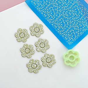 Dacmern Silk Screen for Polymer Clay, Silk Screen Stencils Reusable for Polymer Clay Earrings, Silkscreens for Clay Jewelry, Texture Sheets for Polymer Clay, Dot Print Polymer Clay Stencils