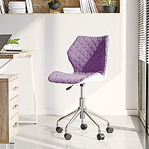 Techni Mobili Modern Height Adjustable Office Task Chair, Purple