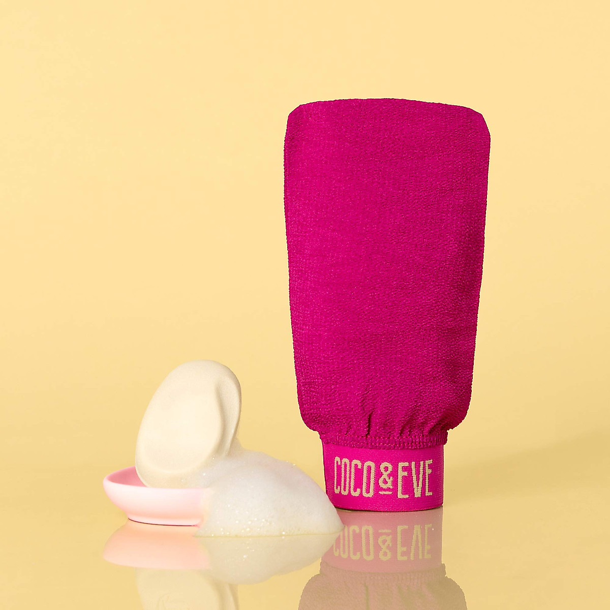 Coco & Eve Sunny Honey Bali Bronzing Express Exfoliating Mitt. Self Tanner Mitt & Exfoliating Glove for Shower, Bath and Self Tan