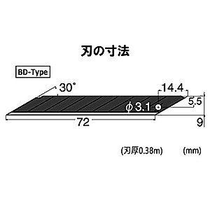 NT CUTTER 9mm Snap-Off Precision Blades, 30 Degree Blades, 100-Blade/Pack, 1 Pack, Black (BD-2000)
