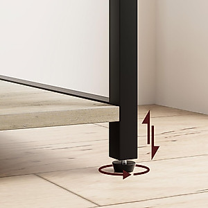 IDEALHOUSE Wine Bar Rack Cabinet, Freestanding Wine Cabinet with Glass Rack Wine Bottle Holders, Industrial Bakers Rack, Tall Liquor Cabinet with Storage for Kitchen Living Dining Room, Rustic Gray