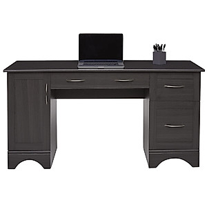 Realspace® Pelingo 60"W Computer Desk, Dark Gray