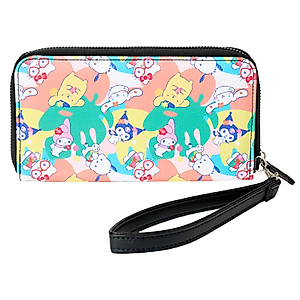 Hello Kitty Wallet Wristlet Zip Clutch Faux Leather Pochacco Kuromi Cinnamoroll