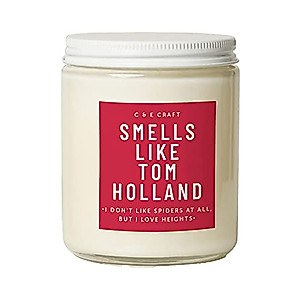 C&E Craft Smells Like Tom Holland Scented Candle – All-Natural Soy Wax Candle – Delightful Intense Fragrance – Candle Jar with Metallic Lid for Home, Office, Meditation (8 Ounces)