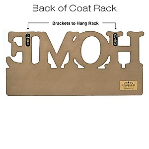 EXCELLO GLOBAL PRODUCTS Rustic Home Wall Mounted Coat Rack with 4 Hooks. Overall Size is 16" x 7". Use as Coat Rack, hat Organizer, Key Holder. Perfect for Entryway, Kitchen, Bathroom, Hallway