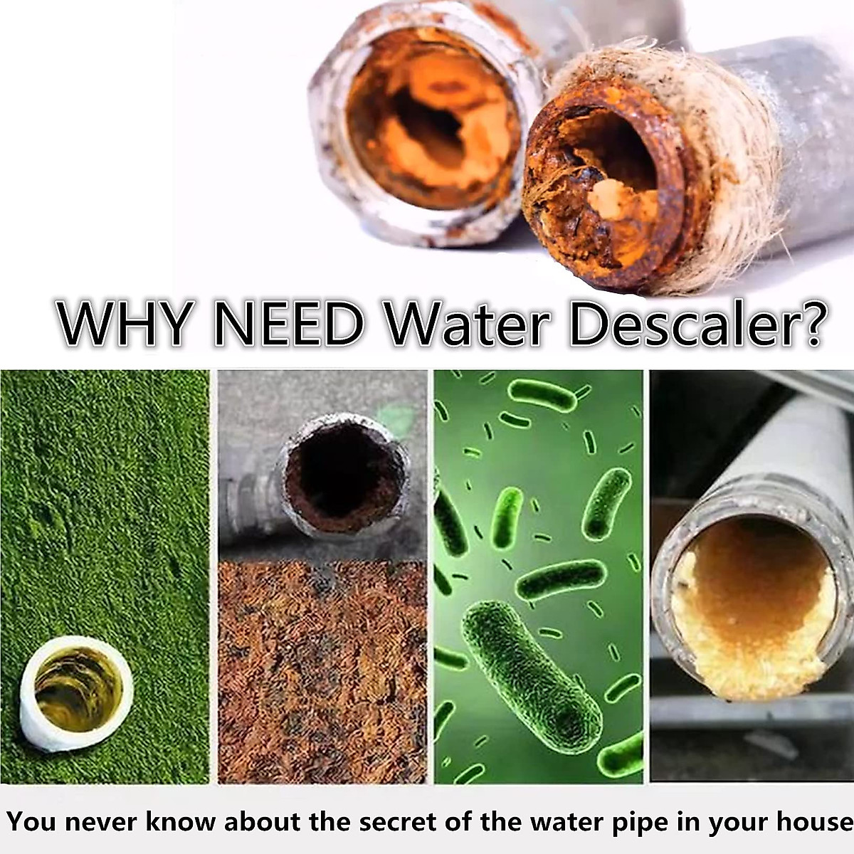 Timilge Electronic Water Descaler System, Reduces Limescale, Rust, and Minerals, No Chemicals, Easy Installation