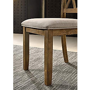 Roundhill Furniture Windvale Fabric Upholstered Dining Chair, Set of 2, Brown