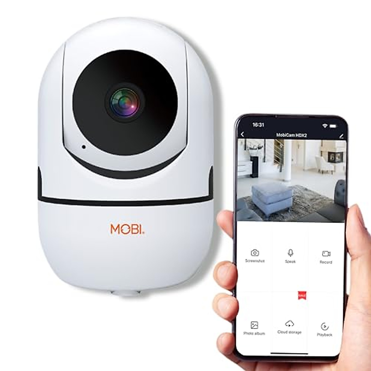 MOBI - MobiCam Indoor Camera - Baby Monitor with Camera and Audio - Smartphone and Wi-Fi Access